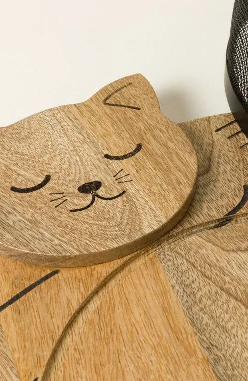 UNCOMMON GOODS Cozy Cat Serving Board & Cloche