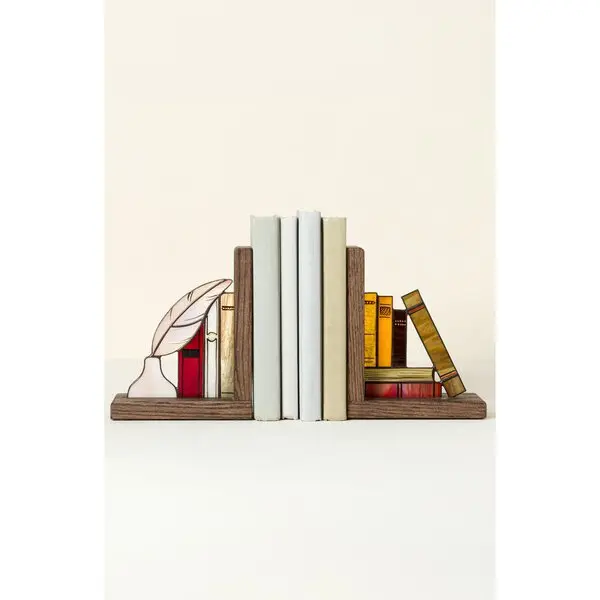 UNCOMMON GOODS Stained Glass Library Bookends - Multi