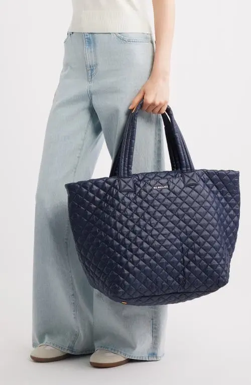 Mz Wallace Large Metro Deluxe Quilted Nylon Tote - Dawn