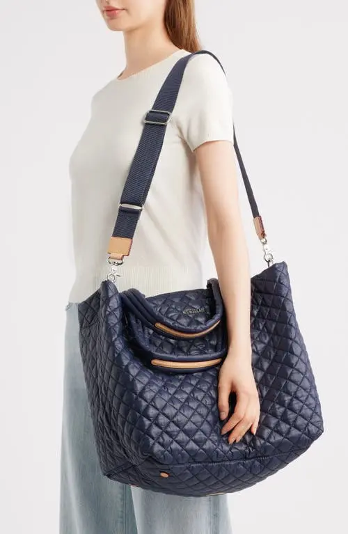 Mz Wallace Large Metro Deluxe Quilted Nylon Tote - Dawn