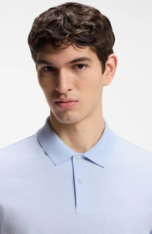 BOSS Parlay Cotton Piqué Polo - Light/pastel Blue