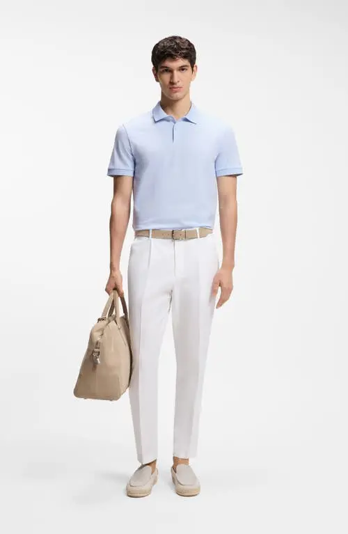 BOSS Parlay Cotton Piqué Polo - Light/pastel Blue