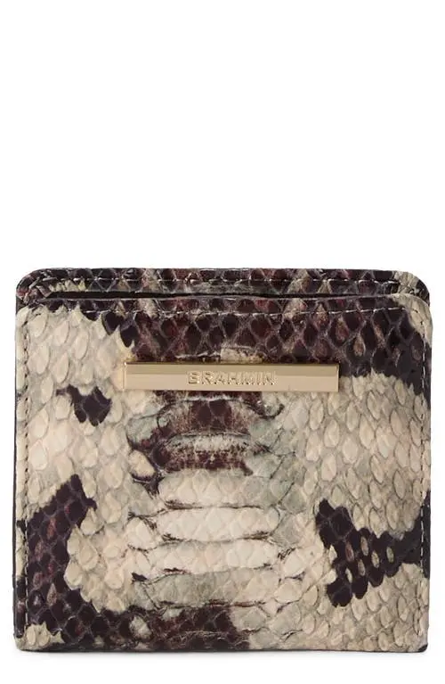 Brahmin Jane Snakeskin Embossed Leather Bifold Wallet - Feline