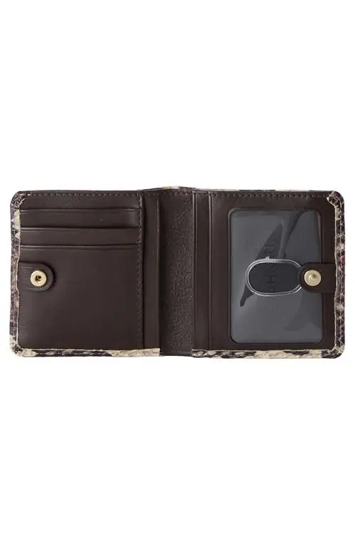Brahmin Jane Snakeskin Embossed Leather Bifold Wallet - Feline