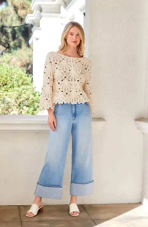 Karen Kane Cuffed Crop Jeans - Denim