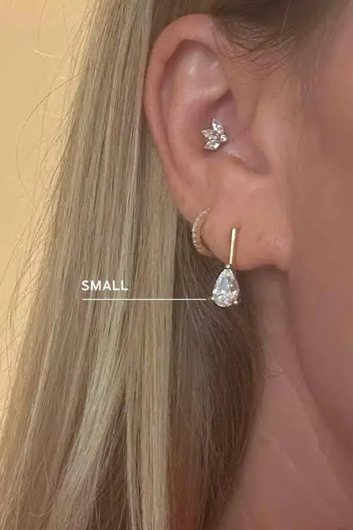 Alexa Leigh Linea Pear Drop Earrings - Small