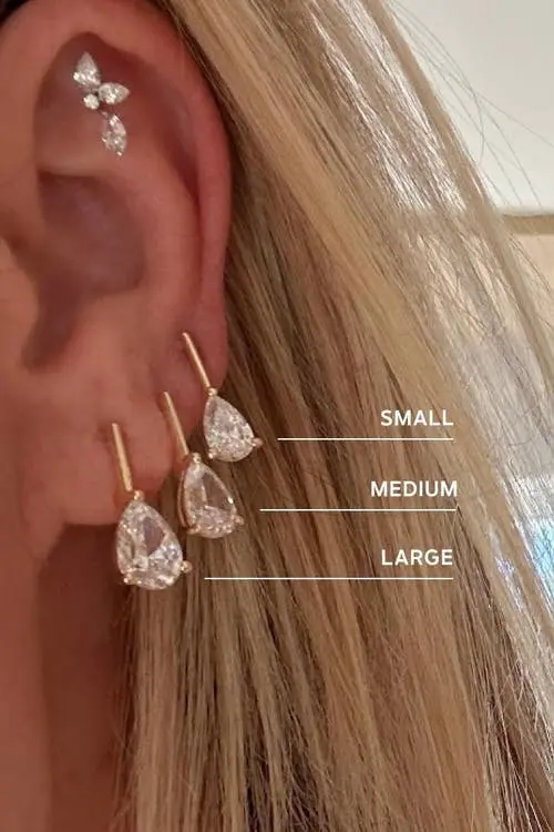 Alexa Leigh Linea Pear Drop Earrings - Small