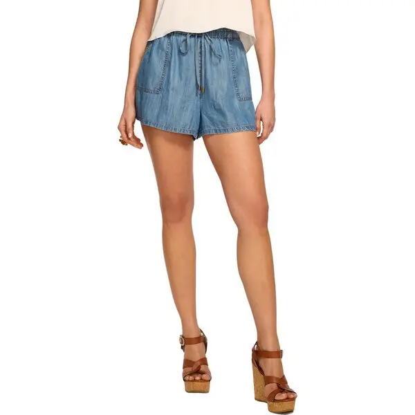 Ramy Brook Annalise High Waist Chambray Shorts