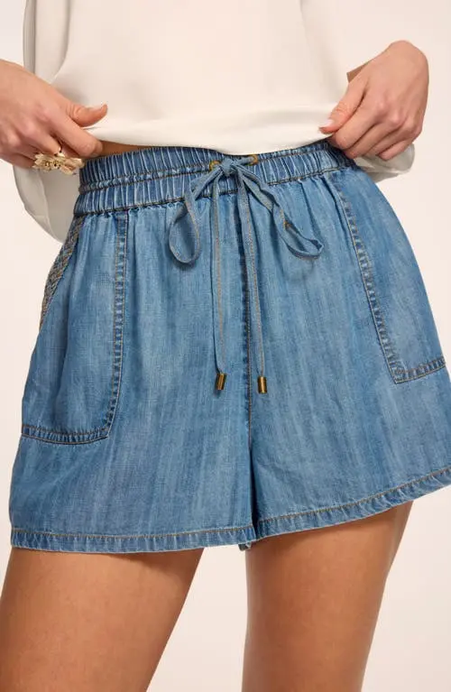 Ramy Brook Annalise High Waist Chambray Shorts