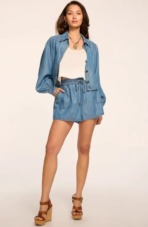 Ramy Brook Annalise High Waist Chambray Shorts