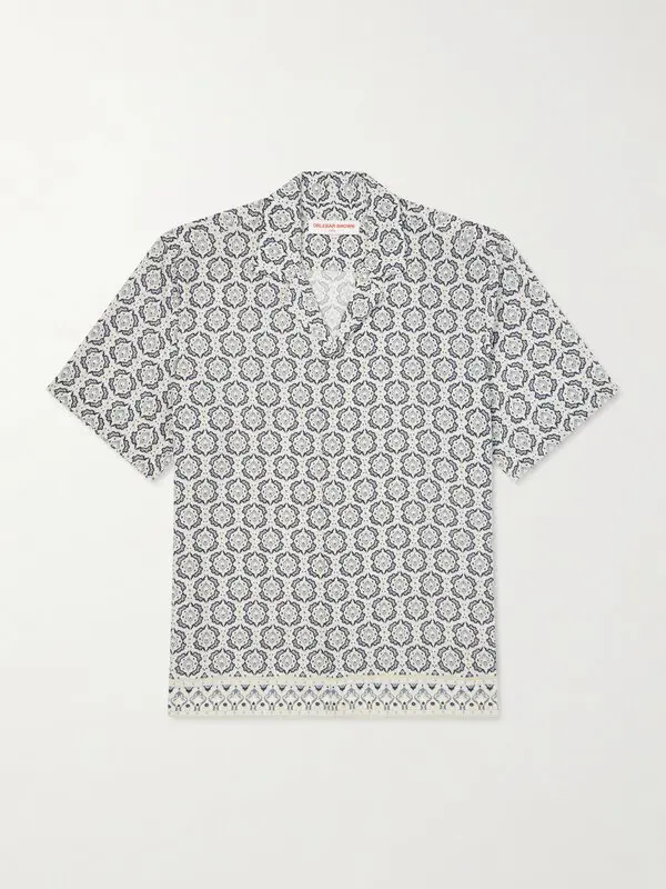 Orlebar Brown Maitan Passetto Camp-collar Printed Lyocell Shirt - Neutrals