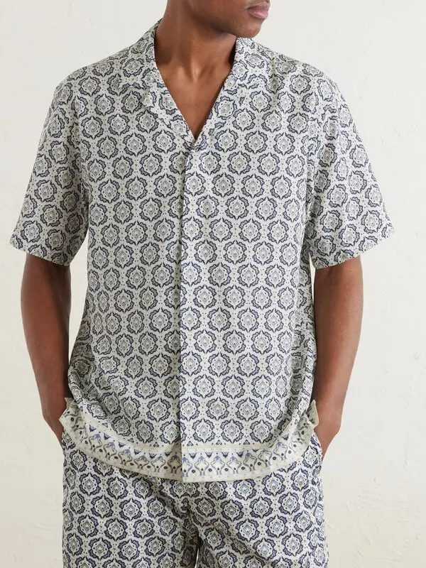 Orlebar Brown Maitan Passetto Camp-collar Printed Lyocell Shirt - Neutrals