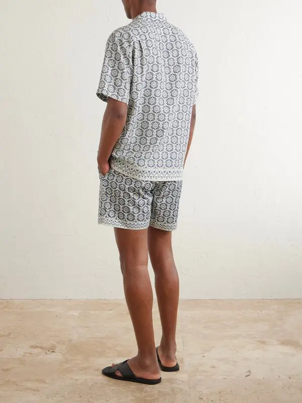 Orlebar Brown Maitan Passetto Camp-collar Printed Lyocell Shirt - Neutrals