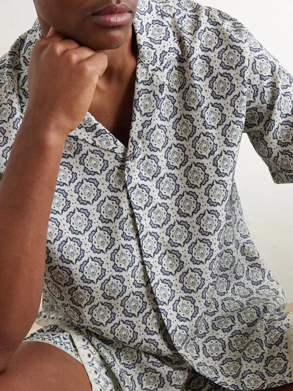 Orlebar Brown Maitan Passetto Camp-collar Printed Lyocell Shirt - Neutrals