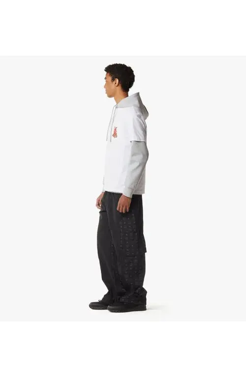 Mcm Monogram Cargo Pants In Recycled Nylon - Black