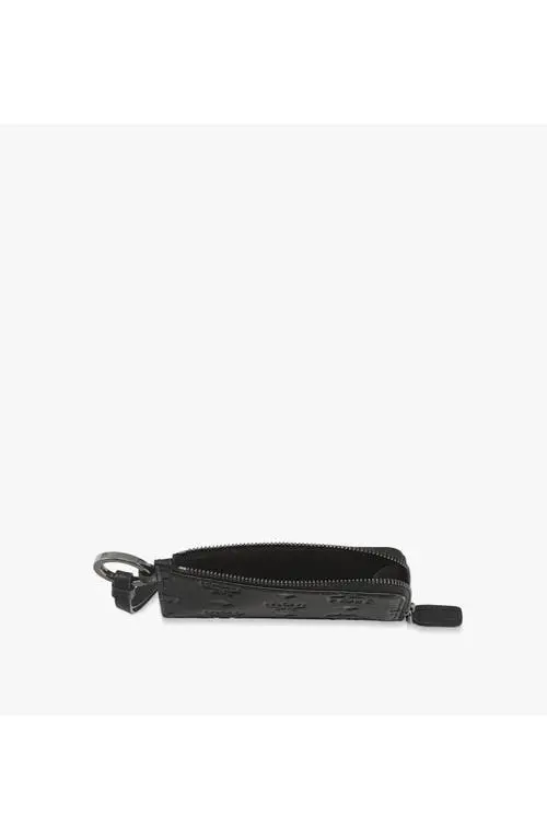 Mcm Aren Card Pouch In Embossed Monogram Leather