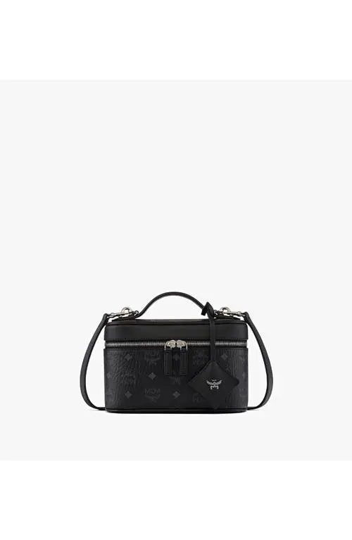 Mcm Visetos Monogram Vanity Case - Black