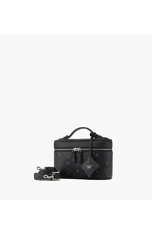 Mcm Visetos Monogram Vanity Case - Black