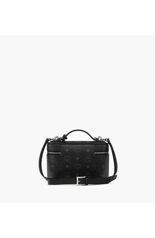 Mcm Visetos Monogram Vanity Case - Black