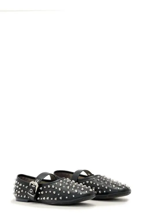 ALLSAINTS Hollie Studded Mary Jane Flat - Black