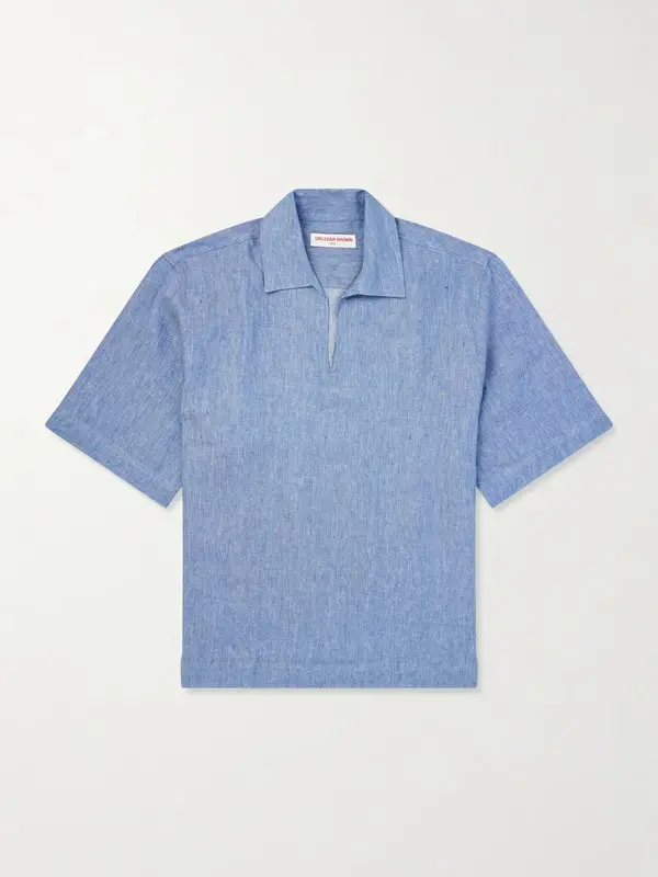 Orlebar Brown Vincent Linen Shirt - Blue