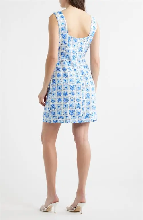 Sam Edelman Tile Floral Print Sheath Dress