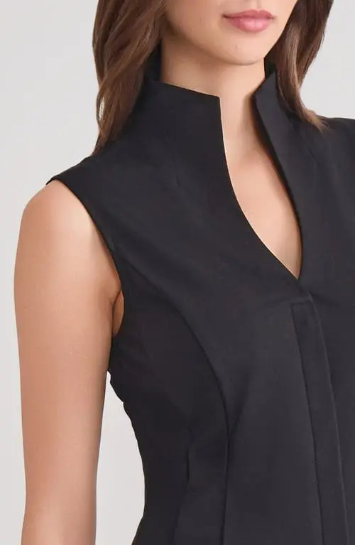 Misook High Neck Sleeveless Pima Cotton Blouse