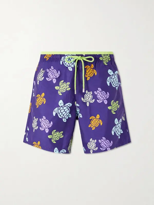 Vilebrequin Moka Straight-leg Mid-length Printed Econyl® Swim Shorts - Purple