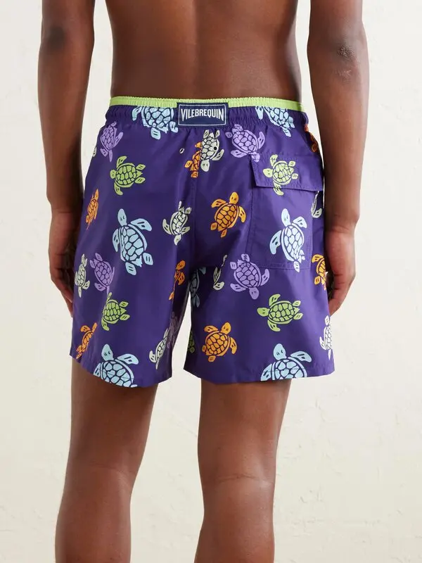 Vilebrequin Moka Straight-leg Mid-length Printed Econyl® Swim Shorts - Purple