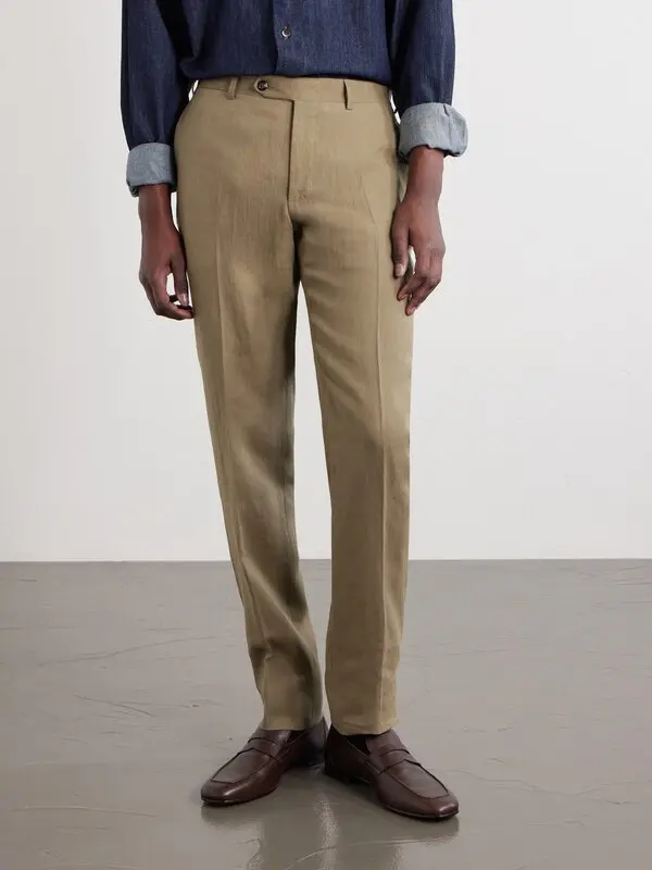 Canali Straight-leg Linen Trousers