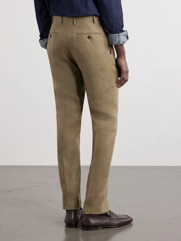 Canali Straight-leg Linen Trousers