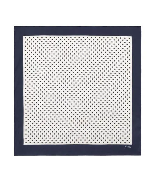 Echo Pin Dot Silk Scarf - Navy
