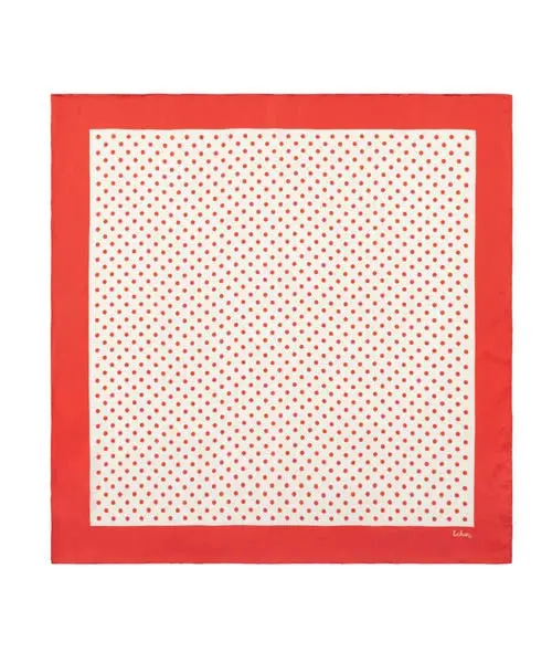 Echo Pin Dot Silk Scarf - Red