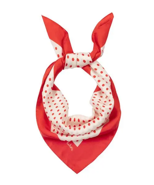 Echo Pin Dot Silk Scarf - Red