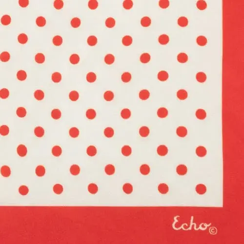 Echo Pin Dot Silk Scarf - Red