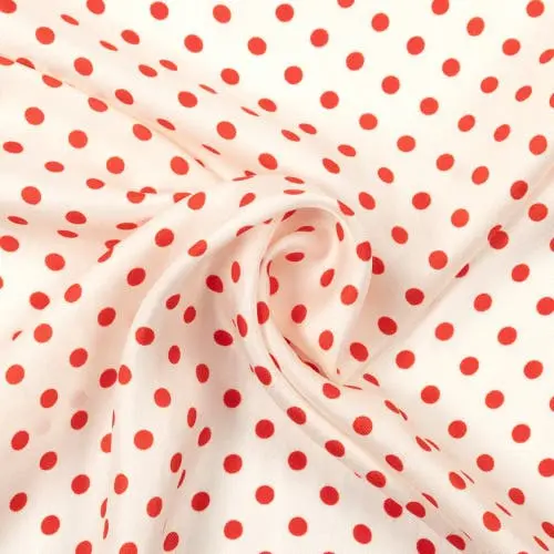 Echo Pin Dot Silk Scarf - Red
