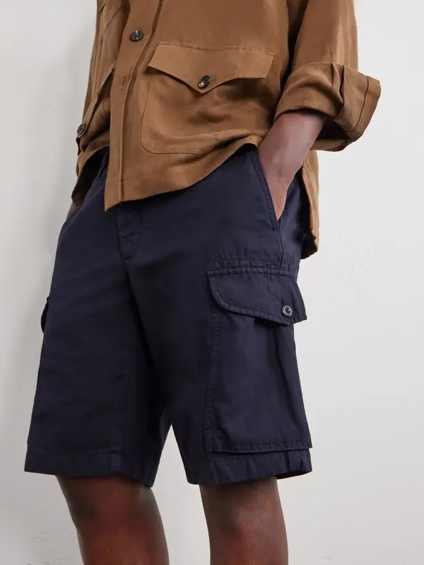 SLOWEAR Incotex Straight-leg Cargo Shorts - Blue