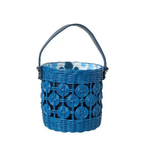 SARAH STEWART Maribella Woven Bucket Bag - Deep Anchor