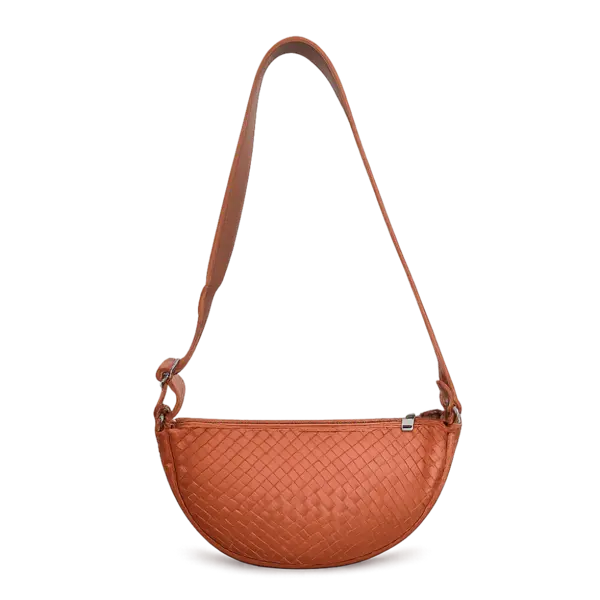 AMASOUK Hilal Woven Leather Sling Bag - Saddle