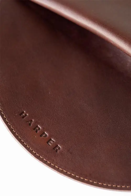 HARPER THE LABEL Pleated Clutch - Walnut