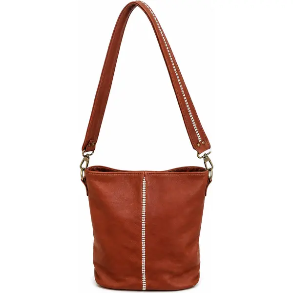AMASOUK Sabra Leather Shoulder Bag - Saddle