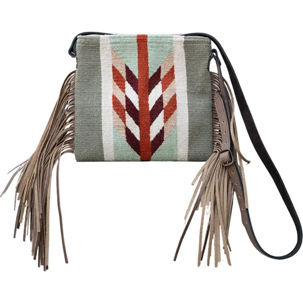AMASOUK Tierra Verde Fringe Crossbody Bag - Red