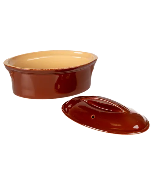 UNE VIE NOMADE Vintage Oval Lidded Baking Dish With Lid