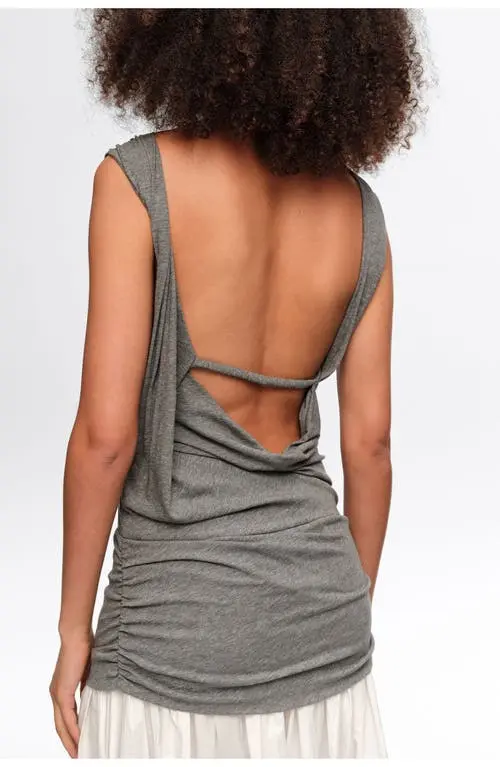 Bimba Y Lola Sleeveless Boatneck Dress With Ruched Skirt