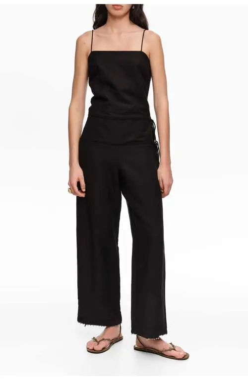 Bimba Y Lola Jumpsuit With Adjustable Waist And Embellished Hem - Black