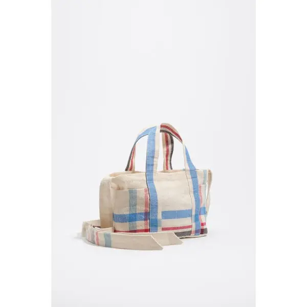 Bimba Y Lola Mini Linen Crossbody Bag - Ecru