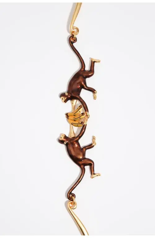 Bimba Y Lola Monkey And Banana Motif Necklace
