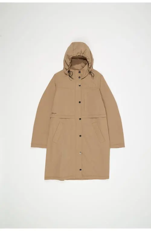 Bimba Y Lola Straight Trench Coat With Hood - Light Camel