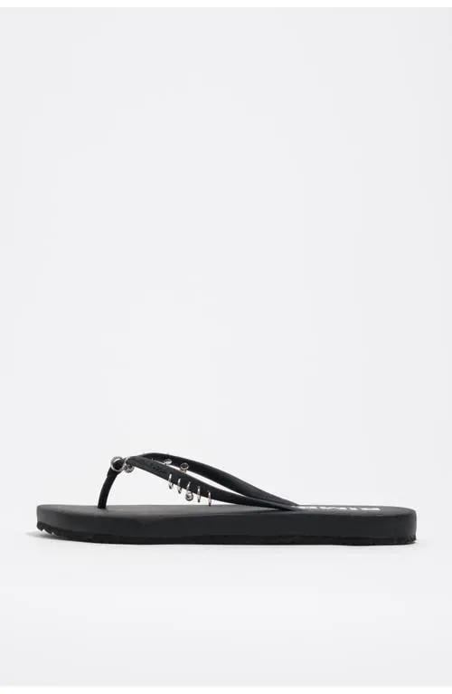 Bimba Y Lola Embellished Flip-flops - Black