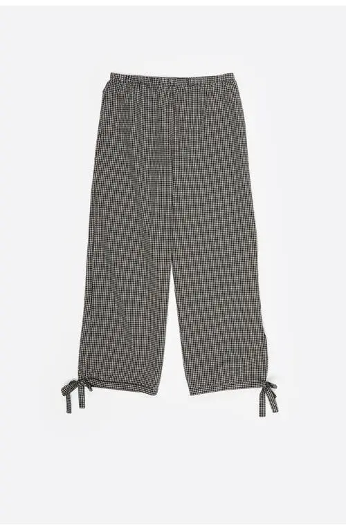 Bimba Y Lola Checked Trousers With Adjustable Ankles
